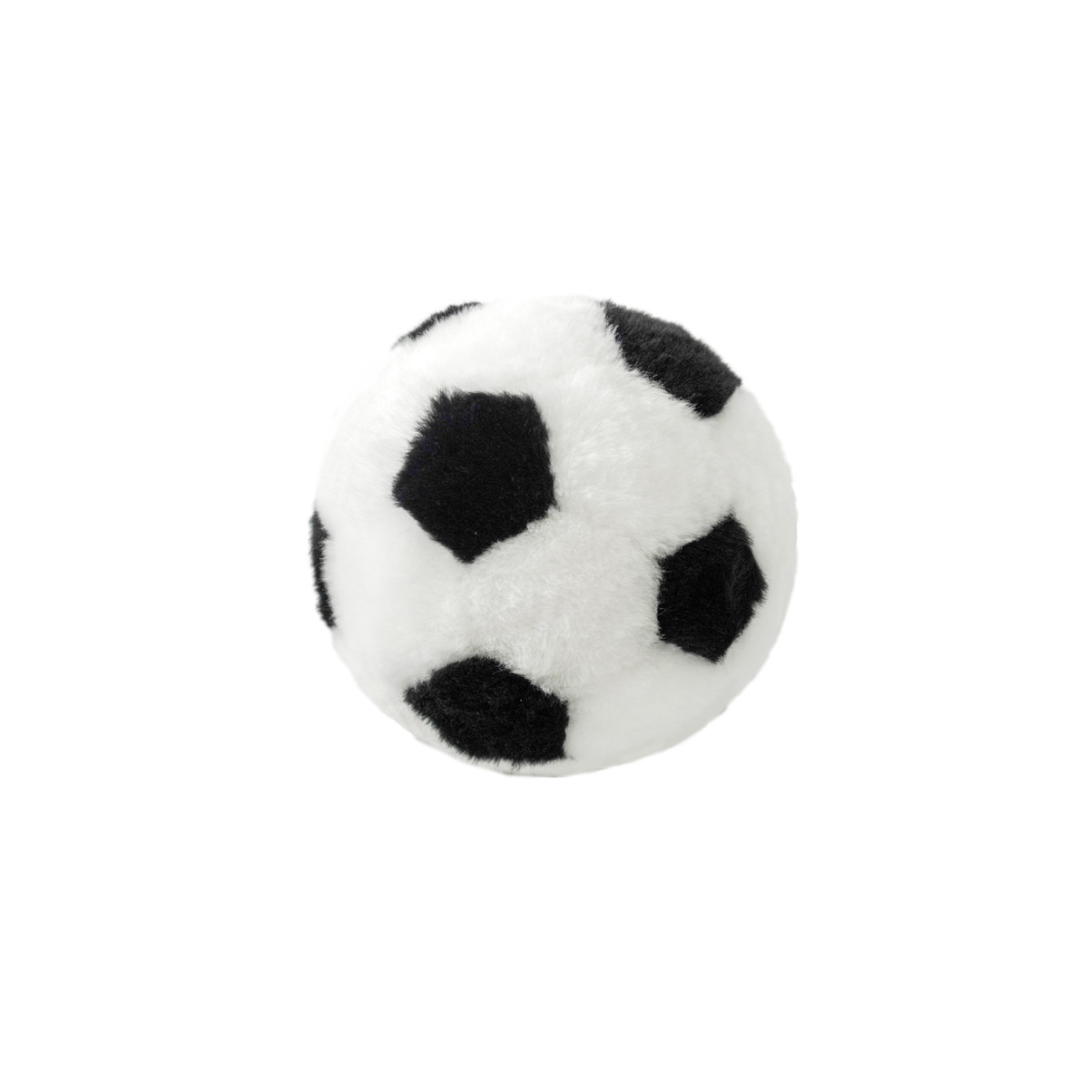 Plush Soccer Ball 100% Handmade Real Fur Stuffed Football 7.9 Inches